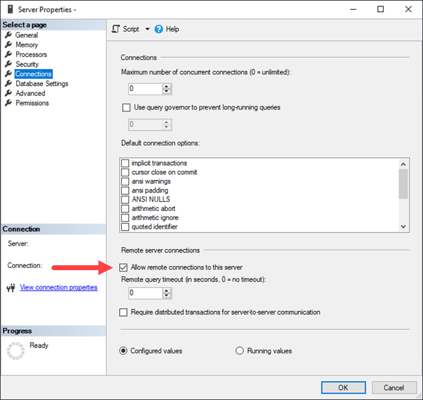 Allow Remote Connections To SQL Server Calibration Control